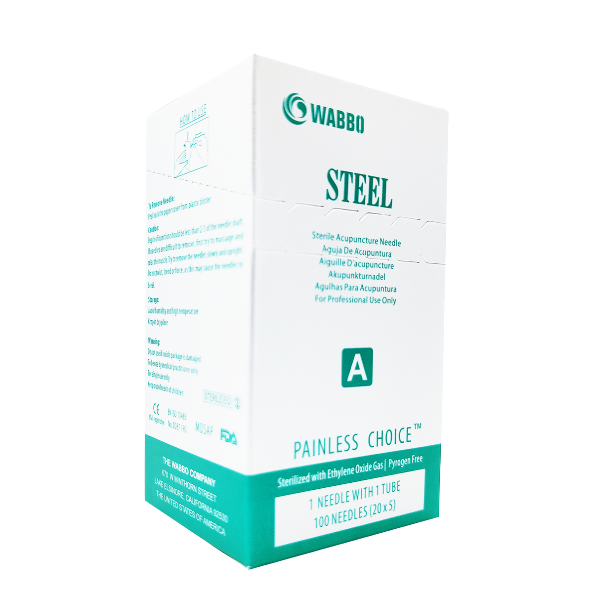 Agujas para Acupuntura Acero Marca: WABBO 100 Piezas STEEL – Magnaplus