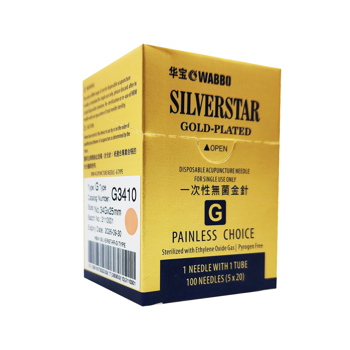 Agujas para Acupuntura de Oro Marca: WABBO SILVERSTAR G Gold Plated ...